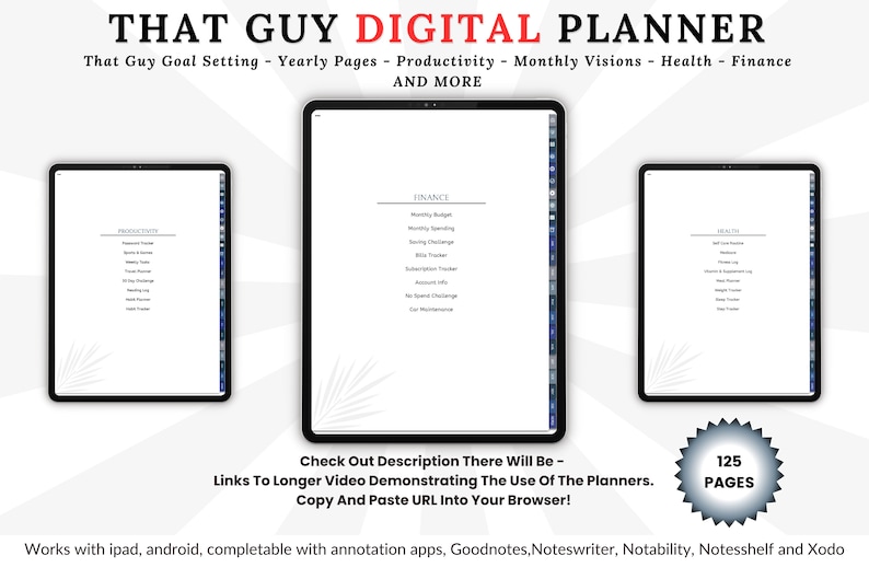 That Guy Digital Planners Goodnotes, Ipad, Personal Organizer ...