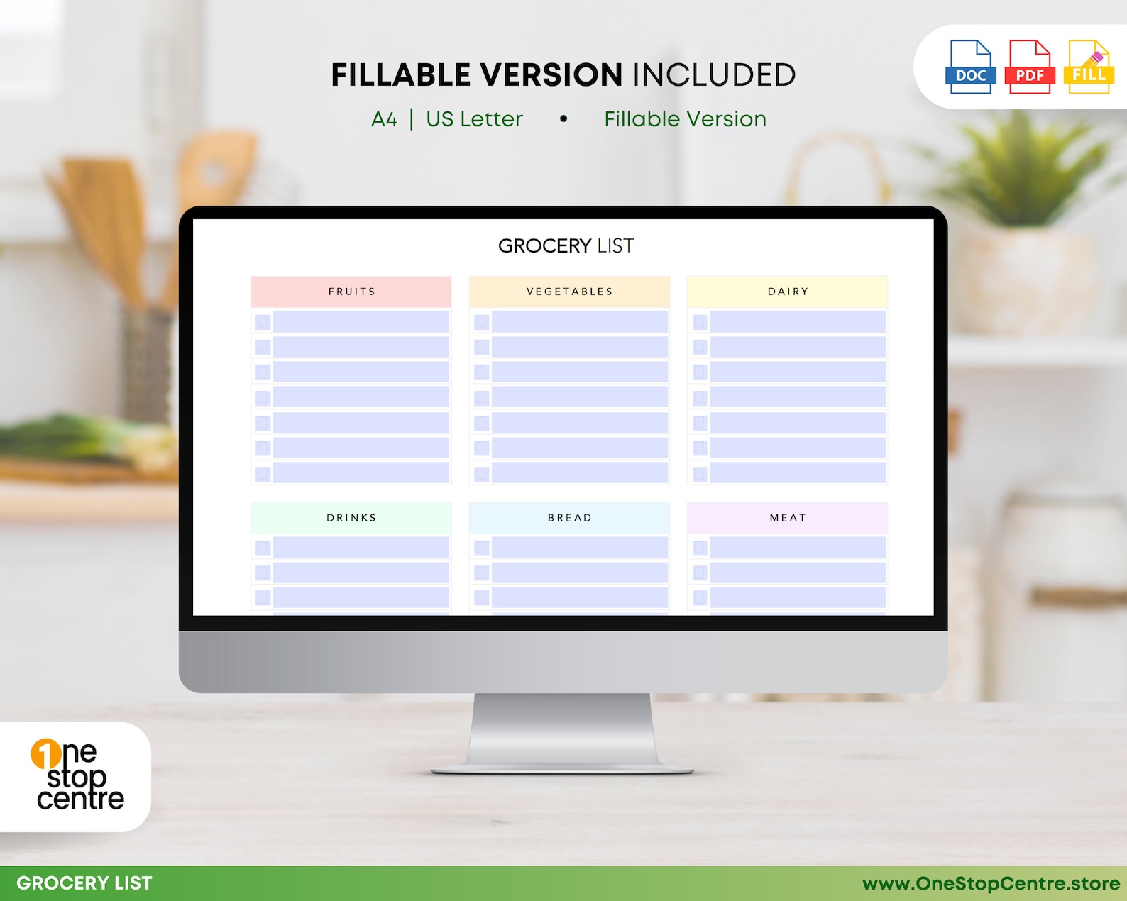 Editable Grocery List Word Templates Shopping List Organizer - Etsy UK
