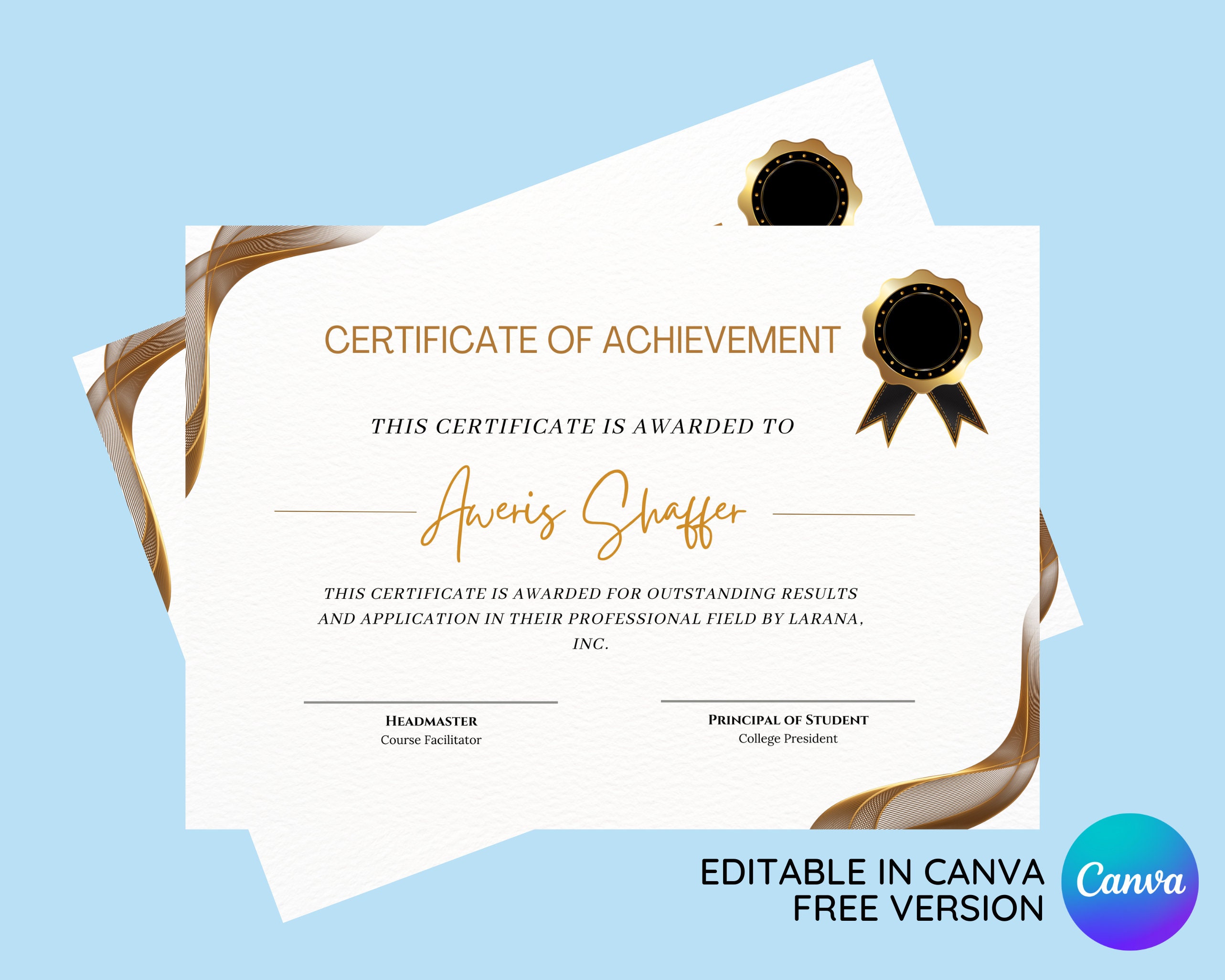 Personalize Certificate Template, Editable Certificate of Completion ...