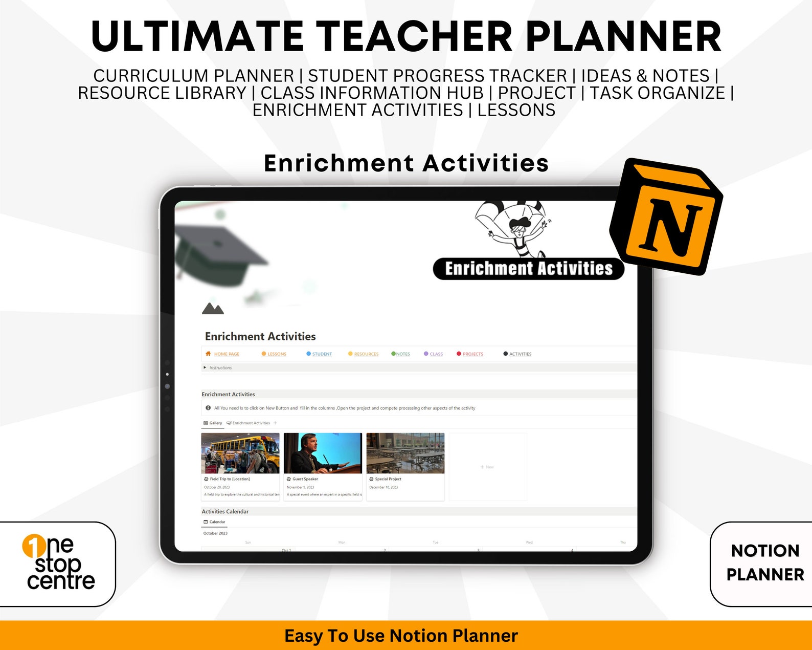 Teacher Notion Digital Planner Template, Ultimate Teachers Academic ...