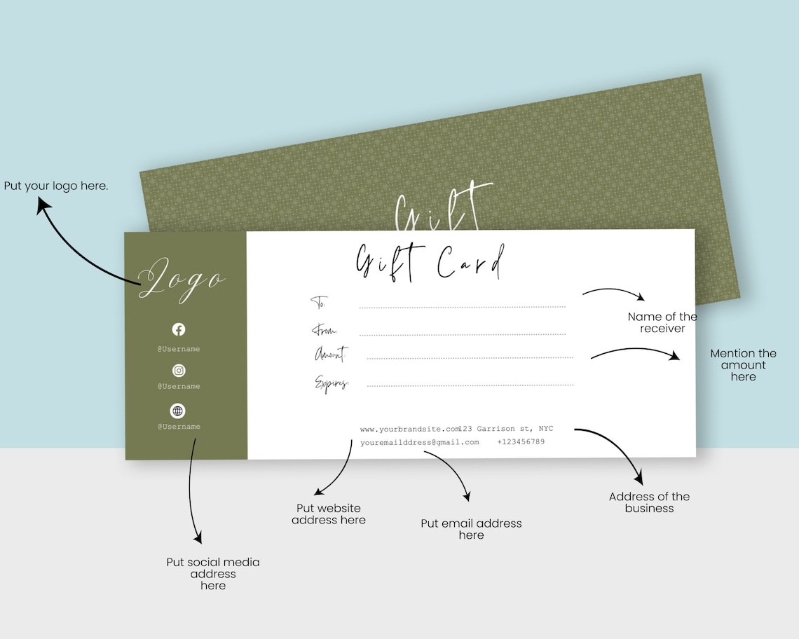 Editable Gift Voucher Template, Add Logo Gift Certificate, DIY Gift ...