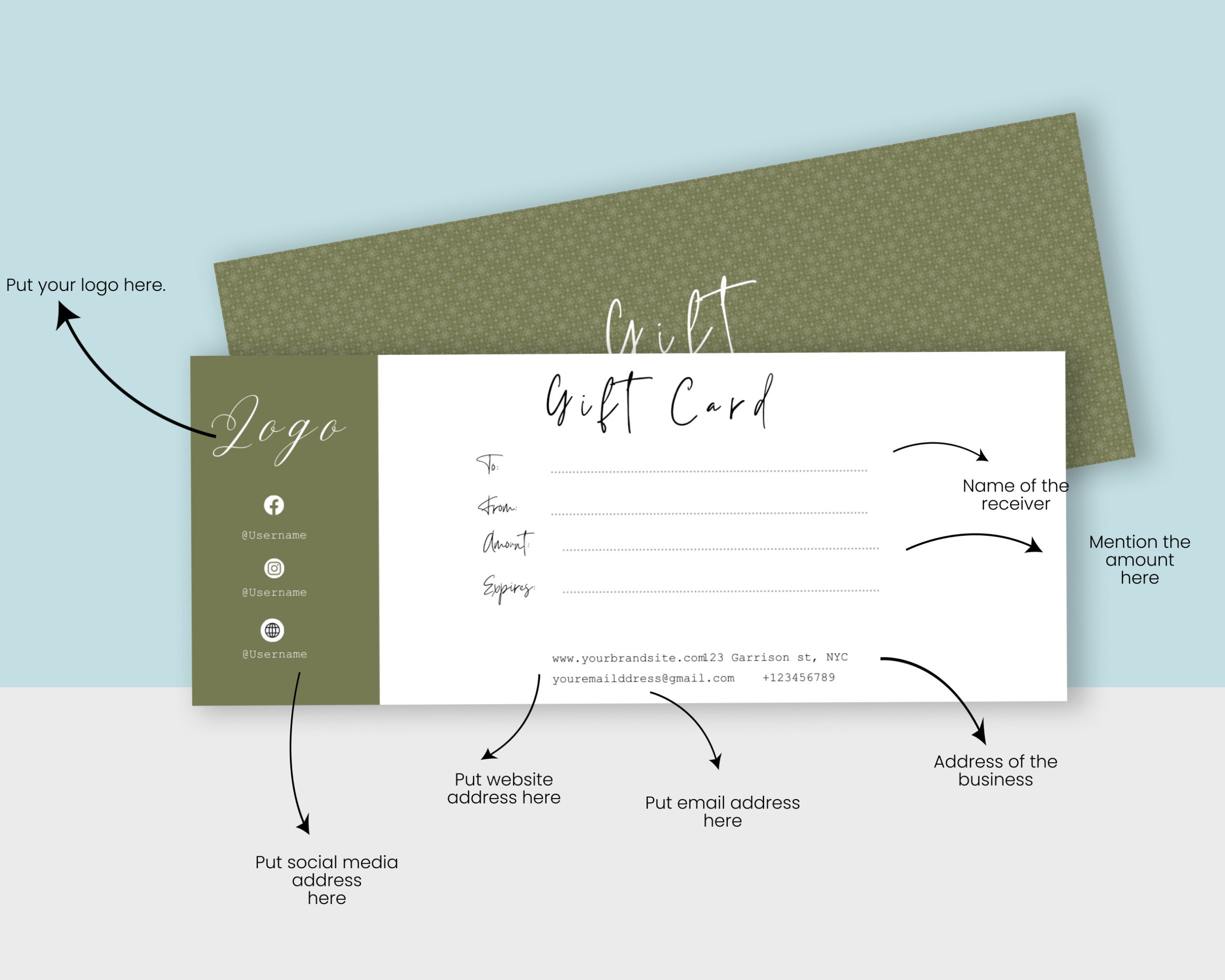 Editable Gift Voucher Template, Add Logo Gift Certificate, DIY Gift ...