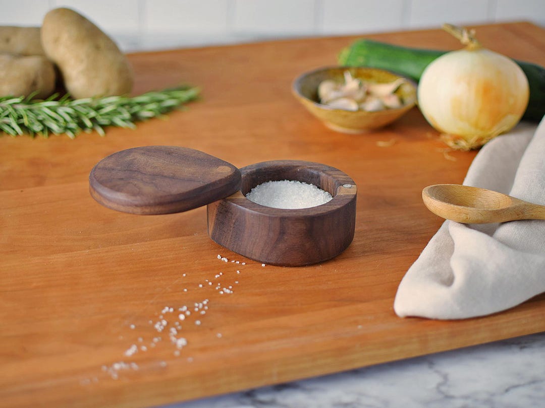 Salt Cellar With Lid | Handcrafted Walnut | Salt Pig | Great Gift Idea ...