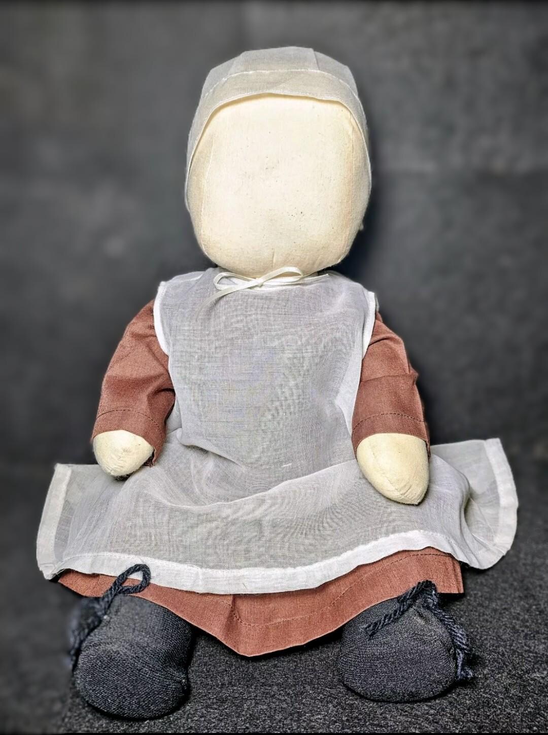 Vintage- Handmade Faceless Cloth Amish Doll- Signed by Lizzie Yoder - Etsy