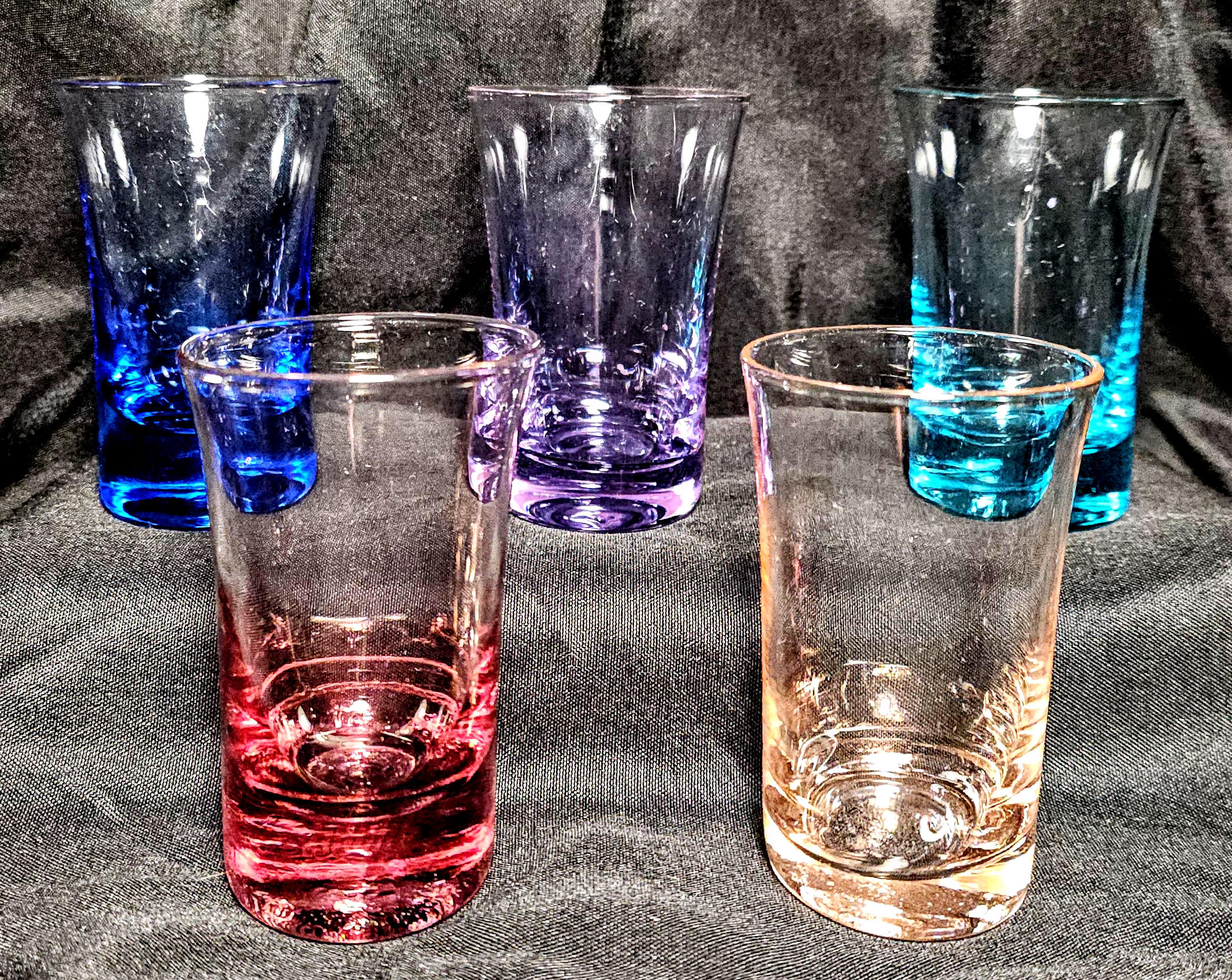 Set of 5- Shot Glasses- Multiple Ombre Colors- Tapered - Etsy