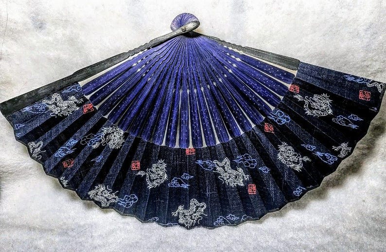 Original Hakuchikudo Fan (sensu) and Scorched Bamboo Fan Stand - Etsy
