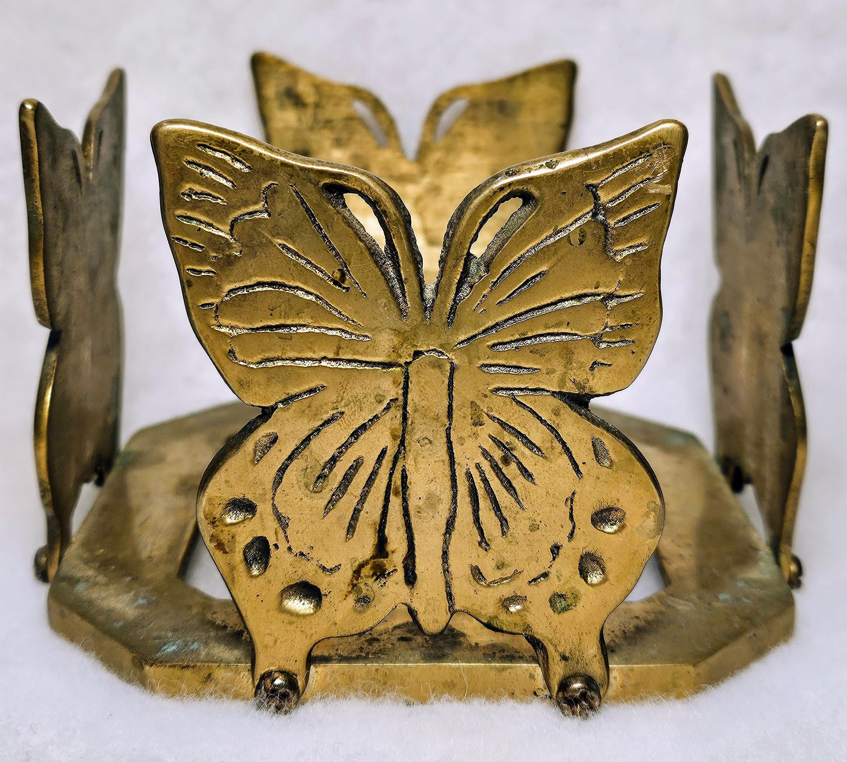 Vintage- Andrea by Sadek- Four Sided Candle Holder- Butterflies - Etsy