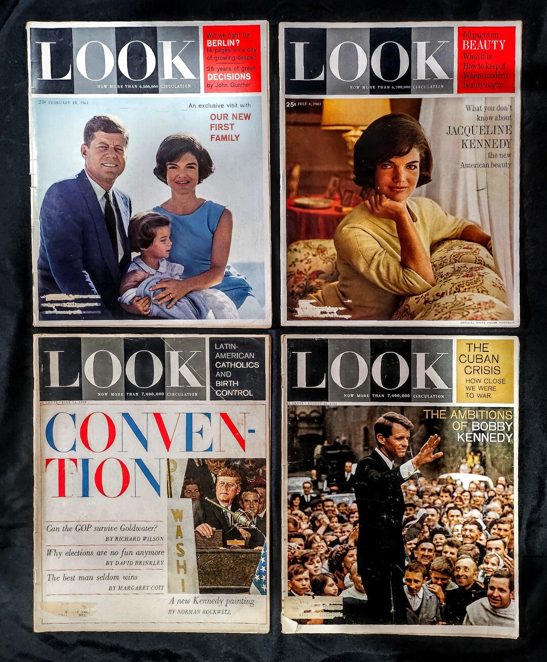 Set of 4- Vintage- 1960's LOOK Magazines Featuring the Kennedy Family ...