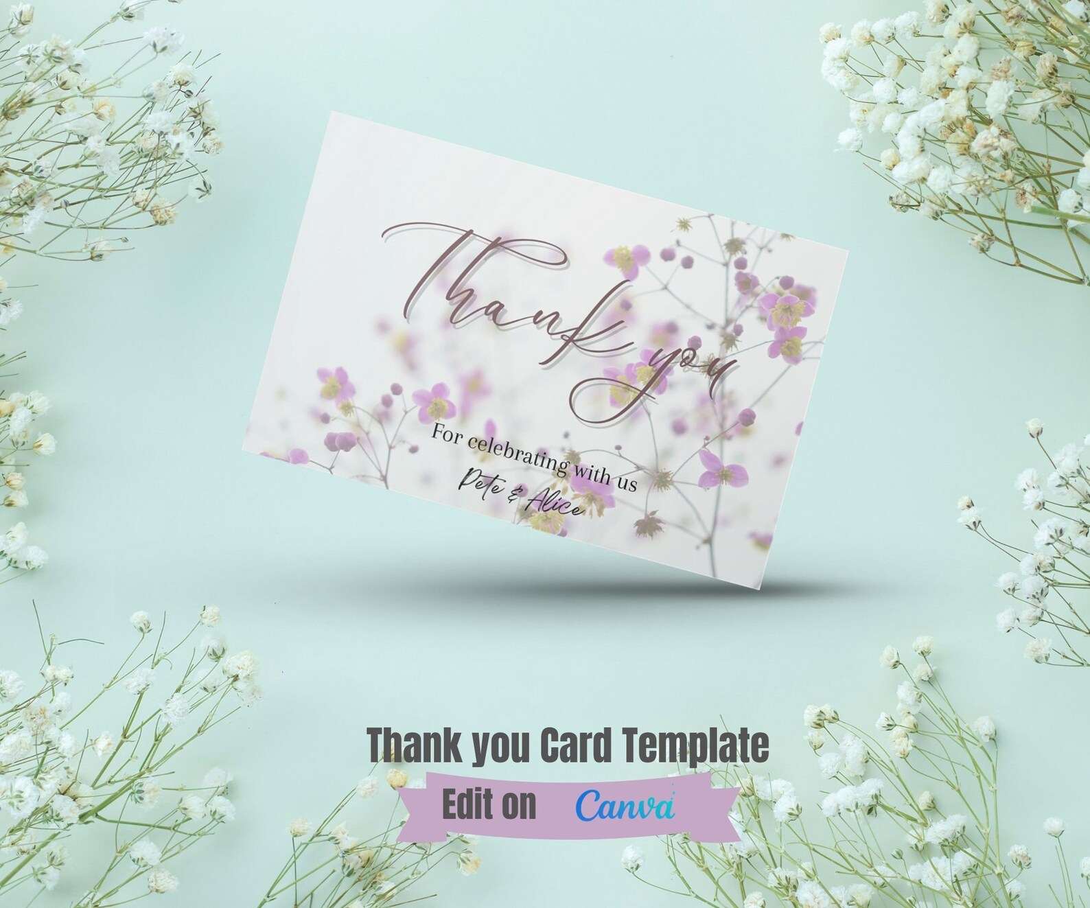 Thank You Card, Editable Thank You Card Template, Printable Thank You ...