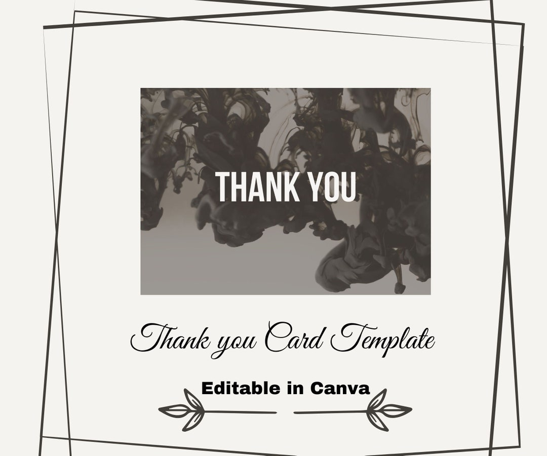 Thank You Card, Editable Thank You Card Template, Printable Thank You ...