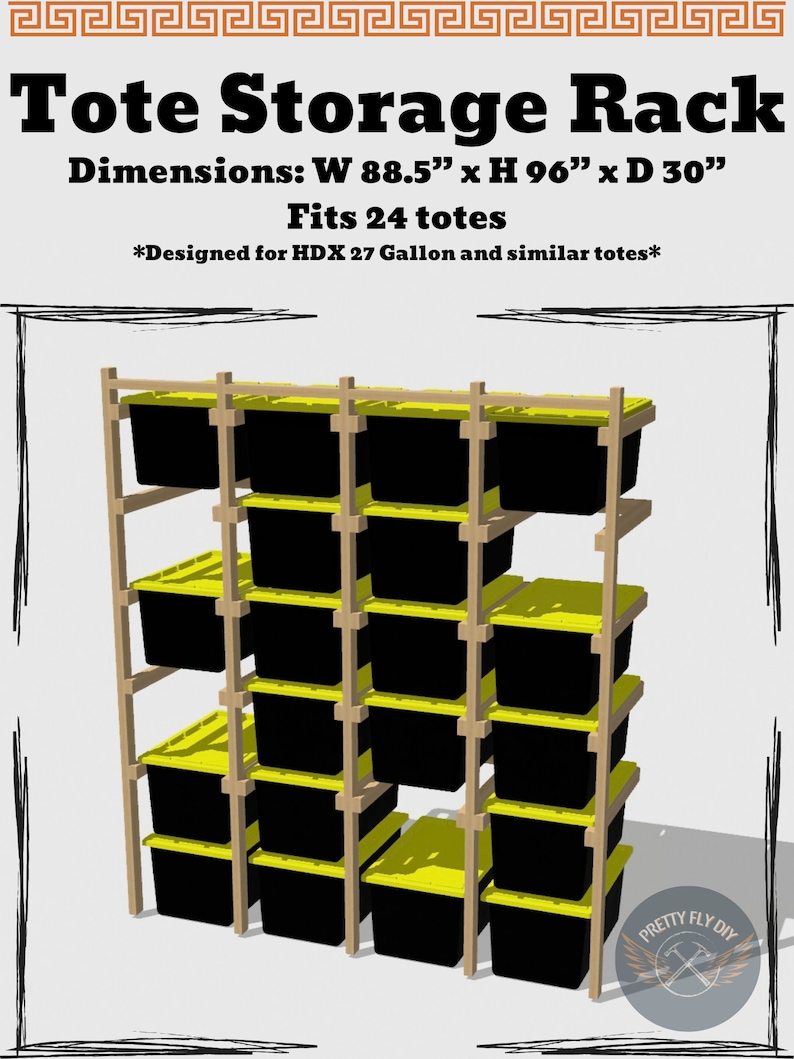 Tote Storage Plans for 27 Gallon Totes DIY: 24 Unit System - Etsy