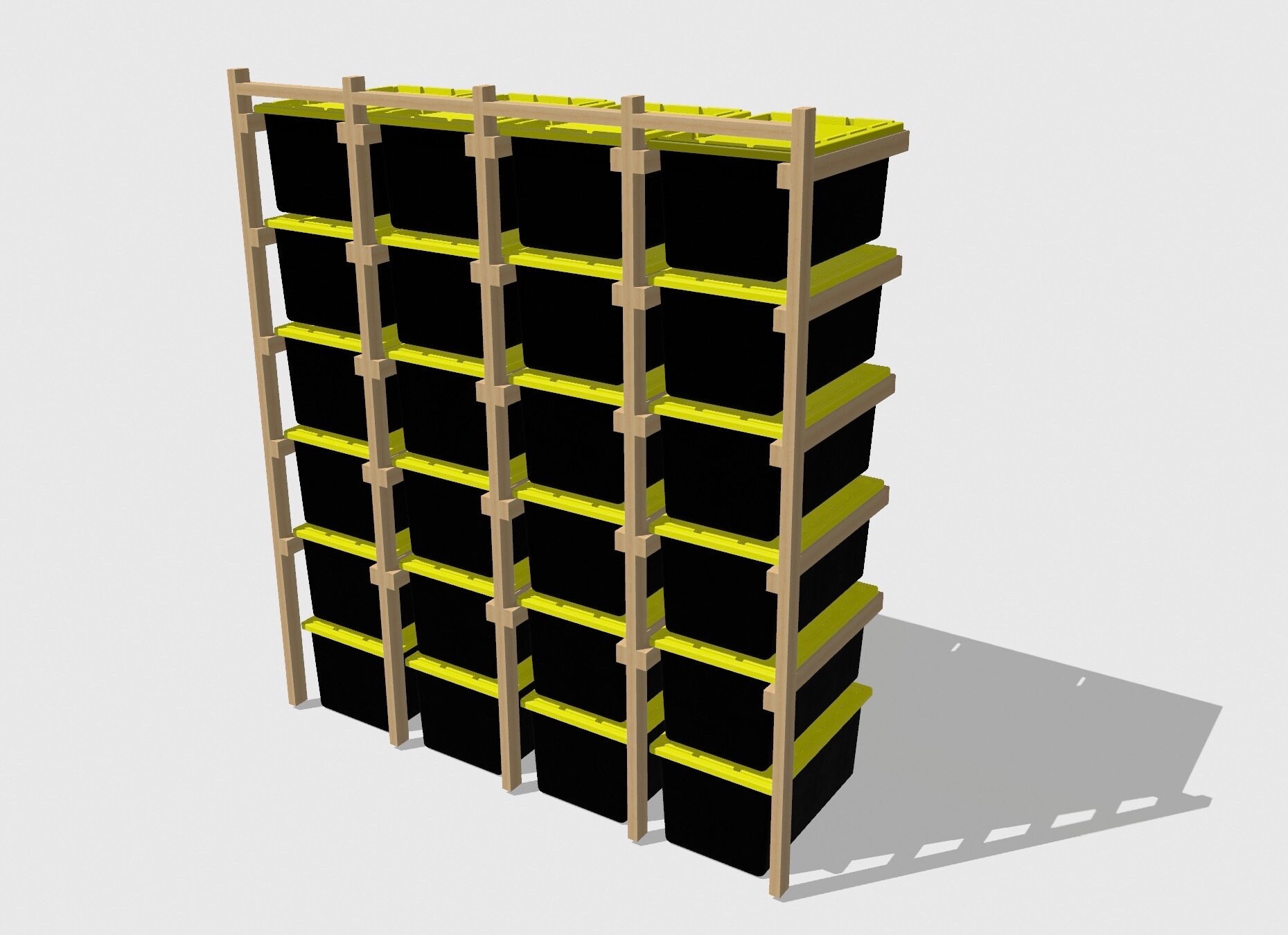 Tote Storage Plans for 27 Gallon Totes DIY: 24 Unit System - Etsy