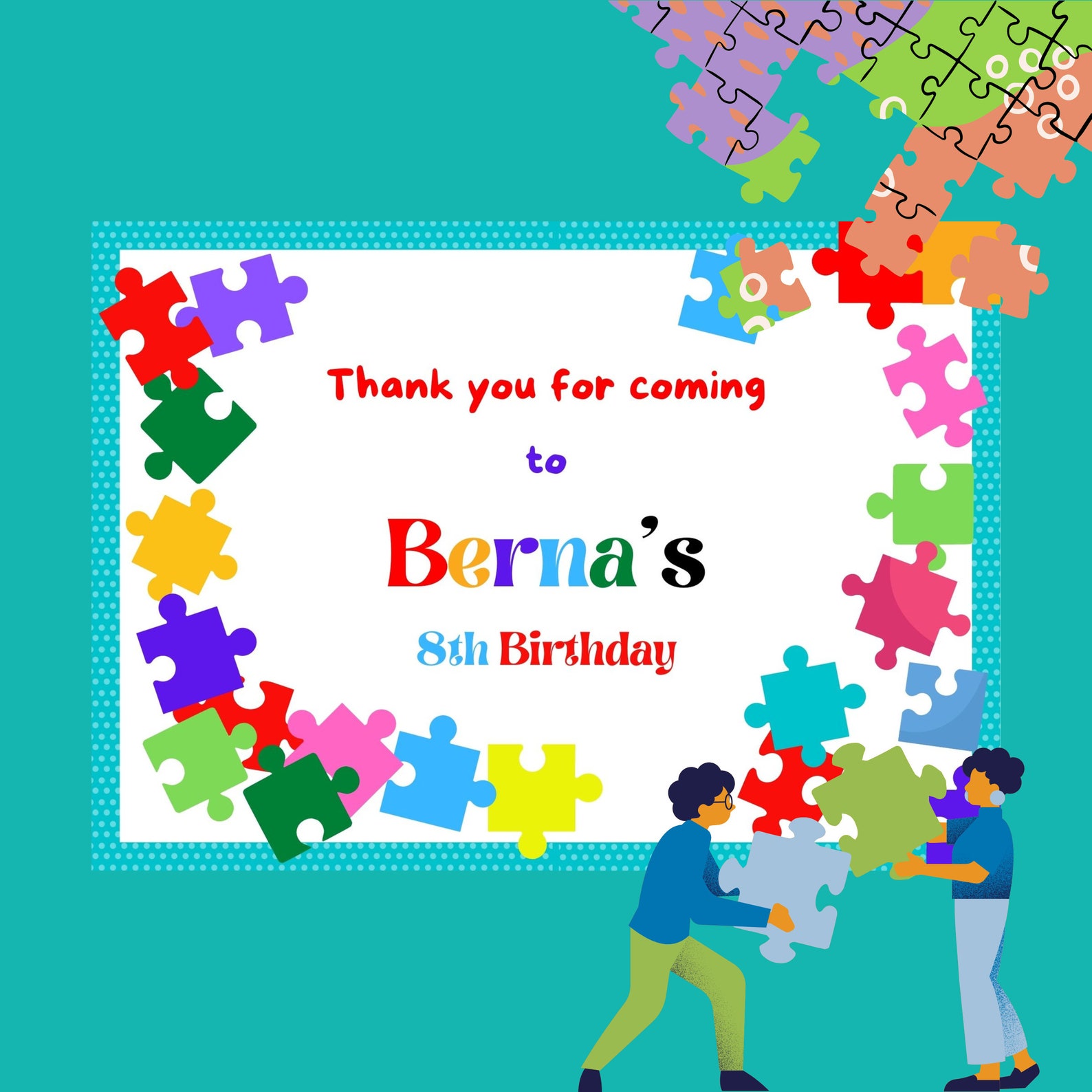 Puzzle Birthday Invitation: Kids Party Template (digital Download) - Etsy