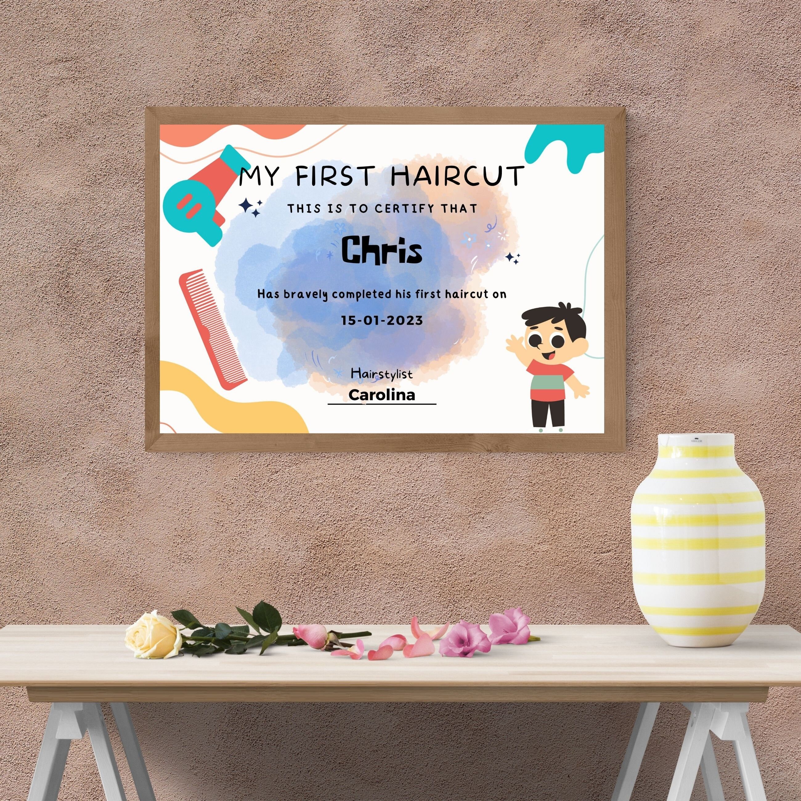 First Haircut Certificate, 1st Haircut, First Haircut Boy Certificate ...