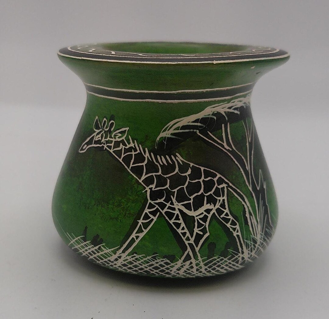 Kisii Soapstone Ink Pot W/ Giraffe - Etsy