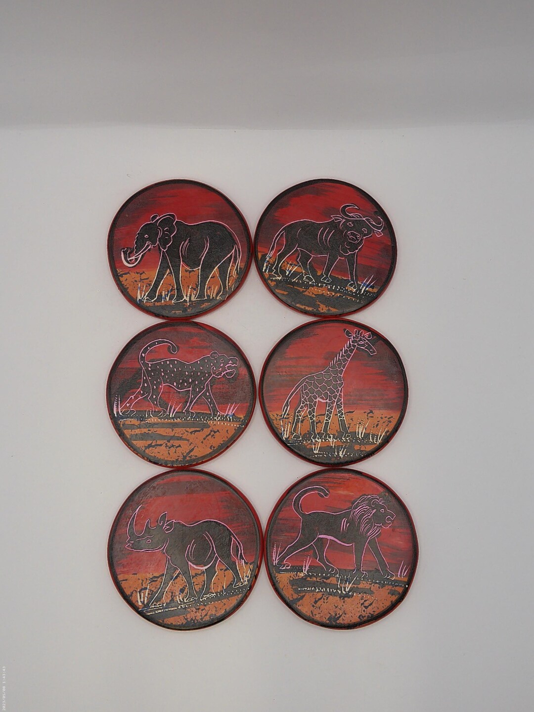 Kisii Soapstone Coasters Set of Six W/ Safari Animals - Etsy