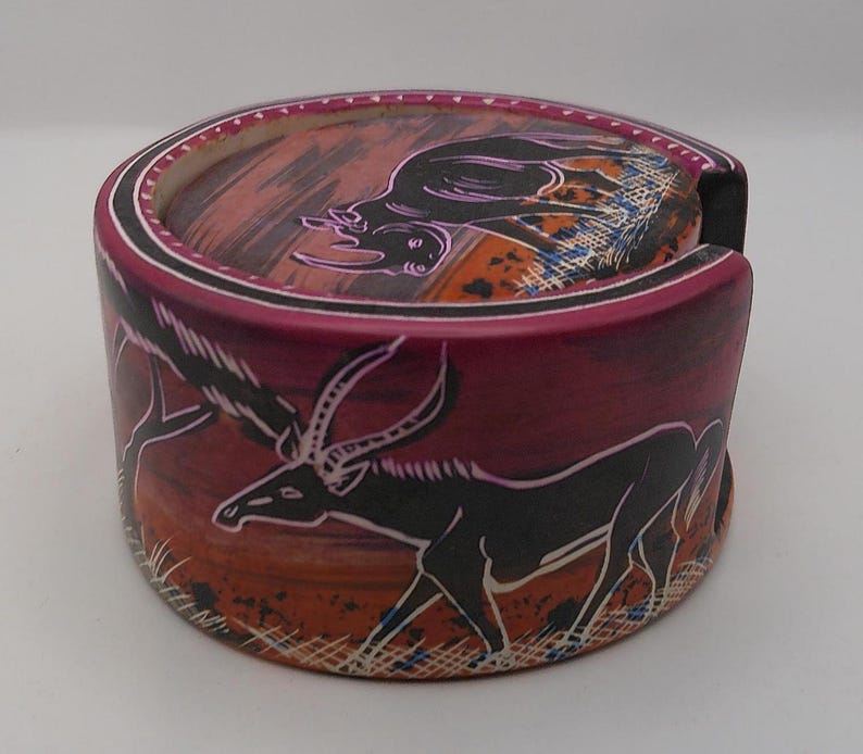 Kisii Soapstone Coasters Set of Six W/ Safari Animals - Etsy
