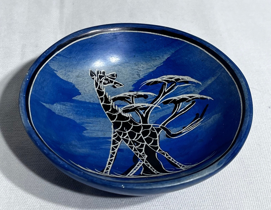 Kisii Soapstone 4"giraffe Bowl- Hand Carved in Kenya - Etsy