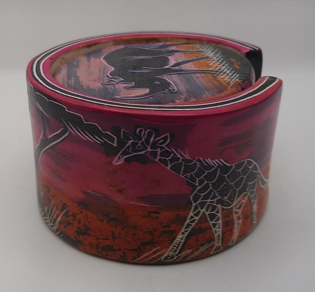 Kisii Soapstone Coasters Set of Six W/ Safari Animals - Etsy