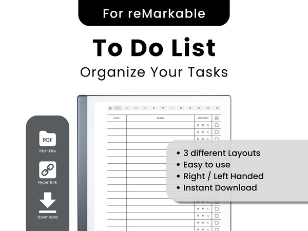 Remarkable 2 Templates To-do List 3 Layouts pdf & Png - Etsy Canada