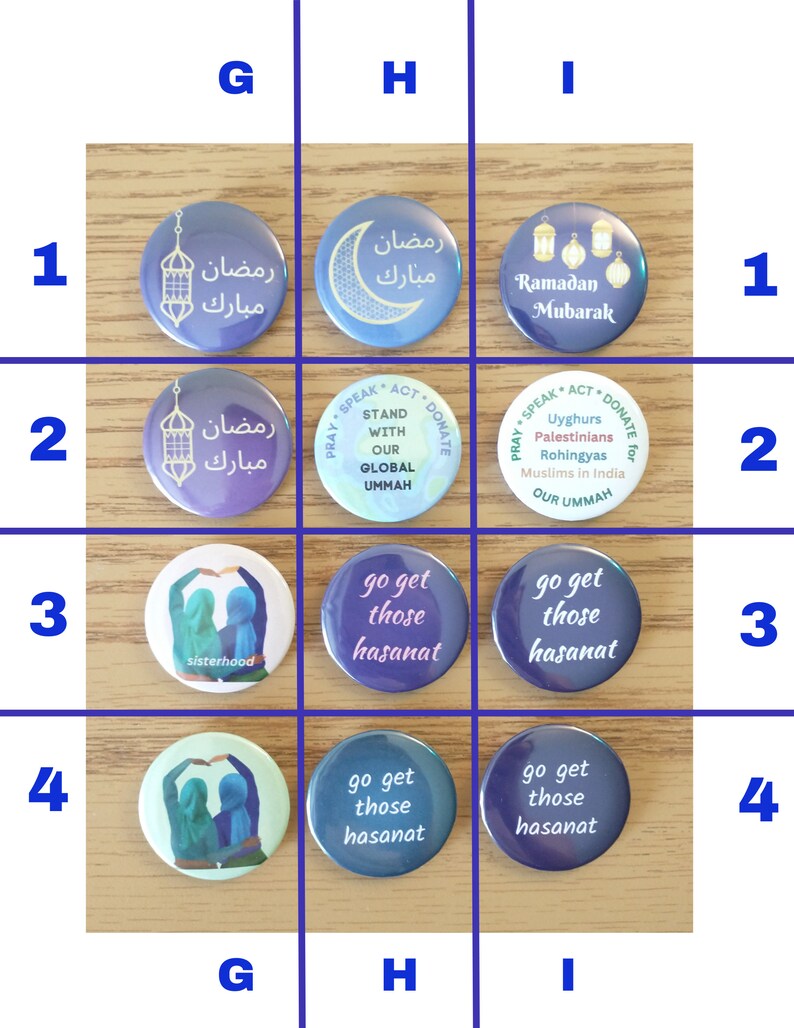 Set of 6 Islamic / Muslim Pins / Buttons With Magnets Choose - Etsy