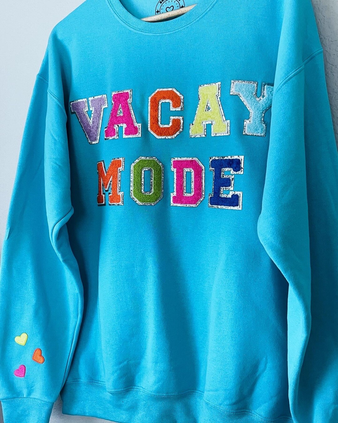 Vacay Mode Chenille Patch Sweatshirt/vacation Beach Sweater/ Travel ...
