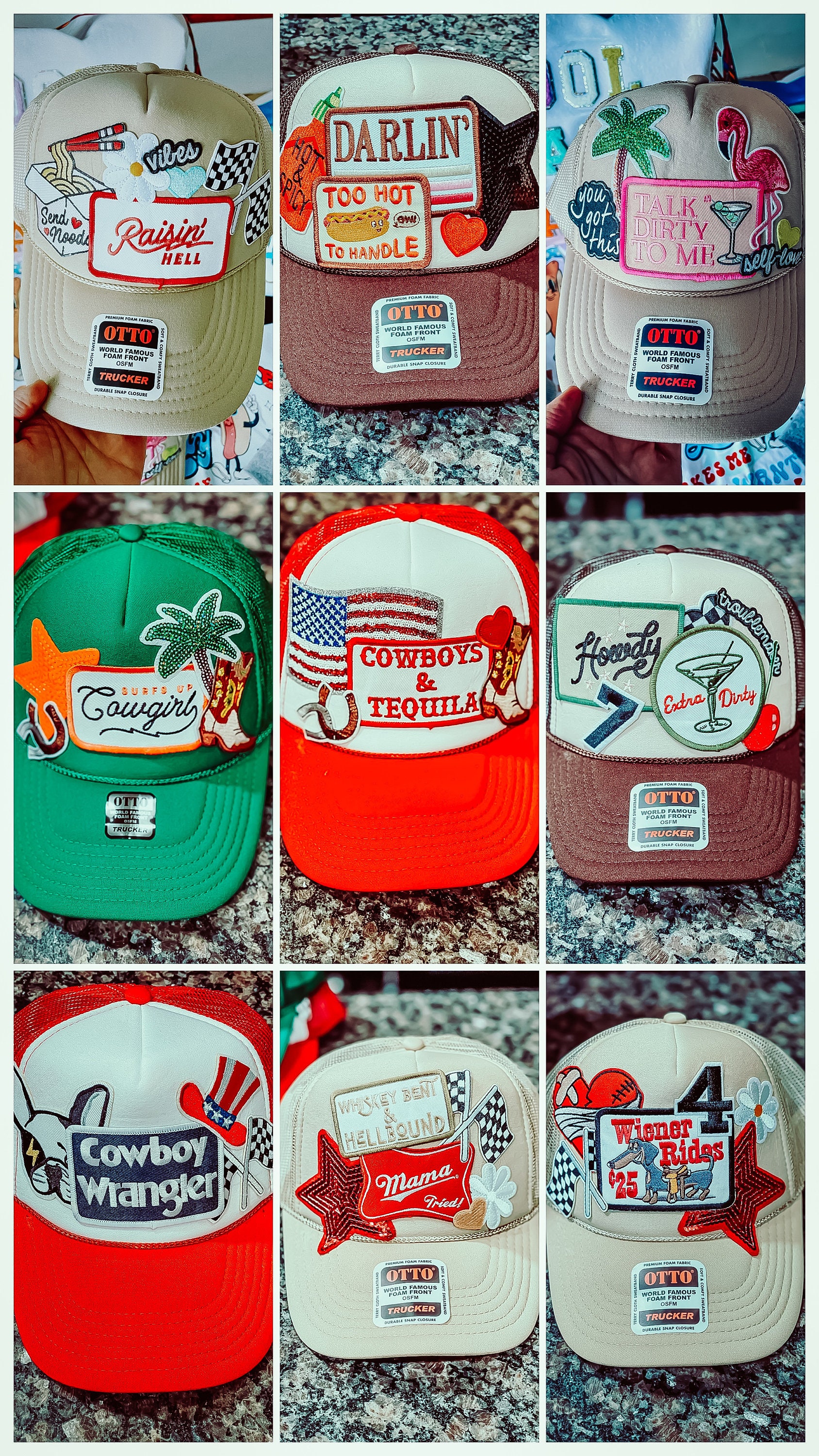 Raisin’ Hell Trucker Hat/ Summer Trucker Hat/ Patches/ Custom Trucker ...