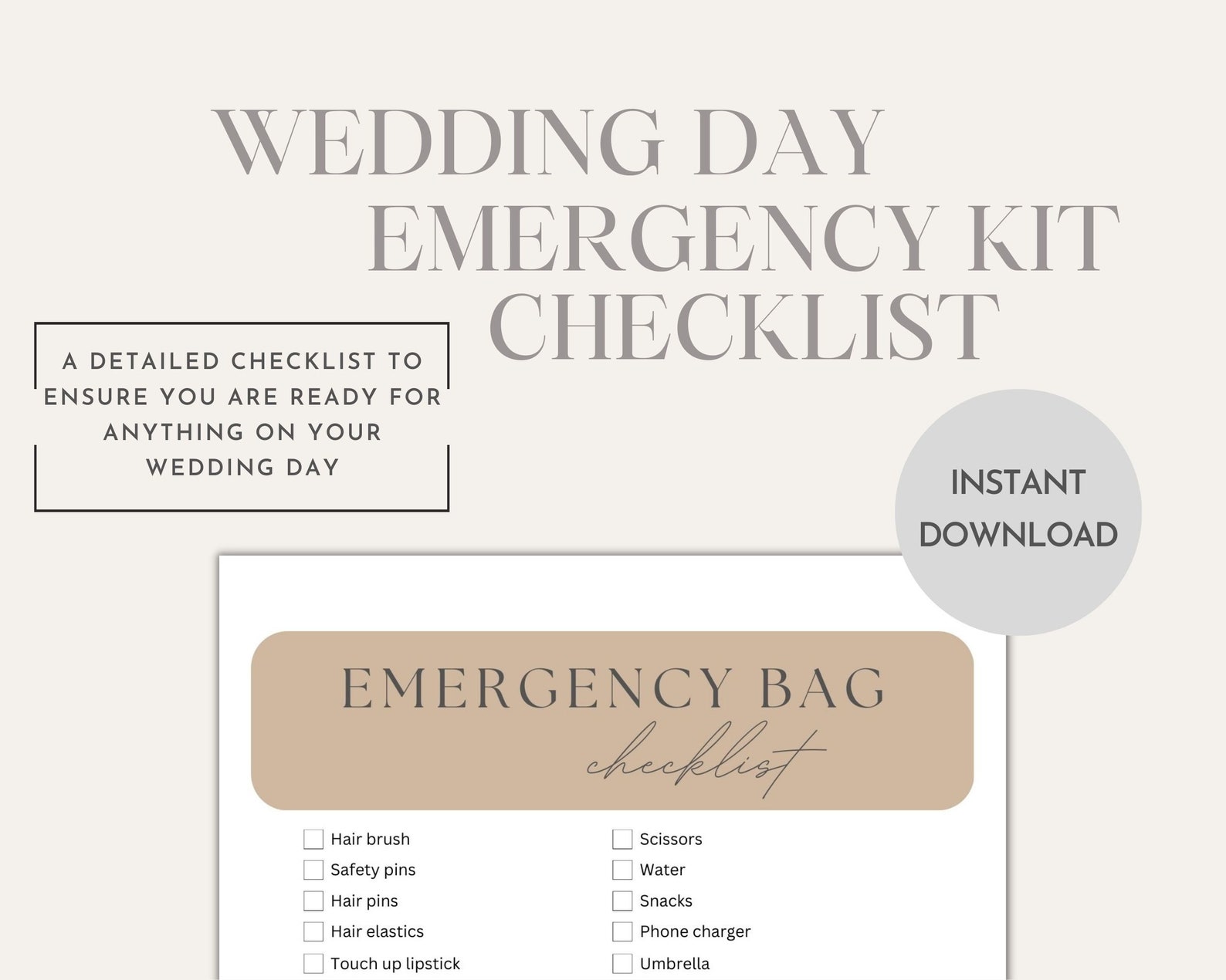 Emergency Wedding Kit for Wedding Day Emergency Bag Bride Packing ...