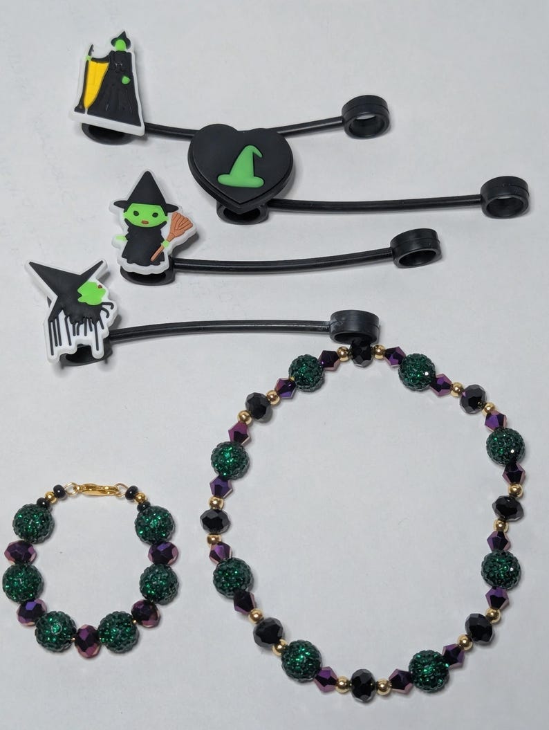 Target Wicked Elphaba Stanley Cup Handle Charm and Boot Topper Bracelet ...