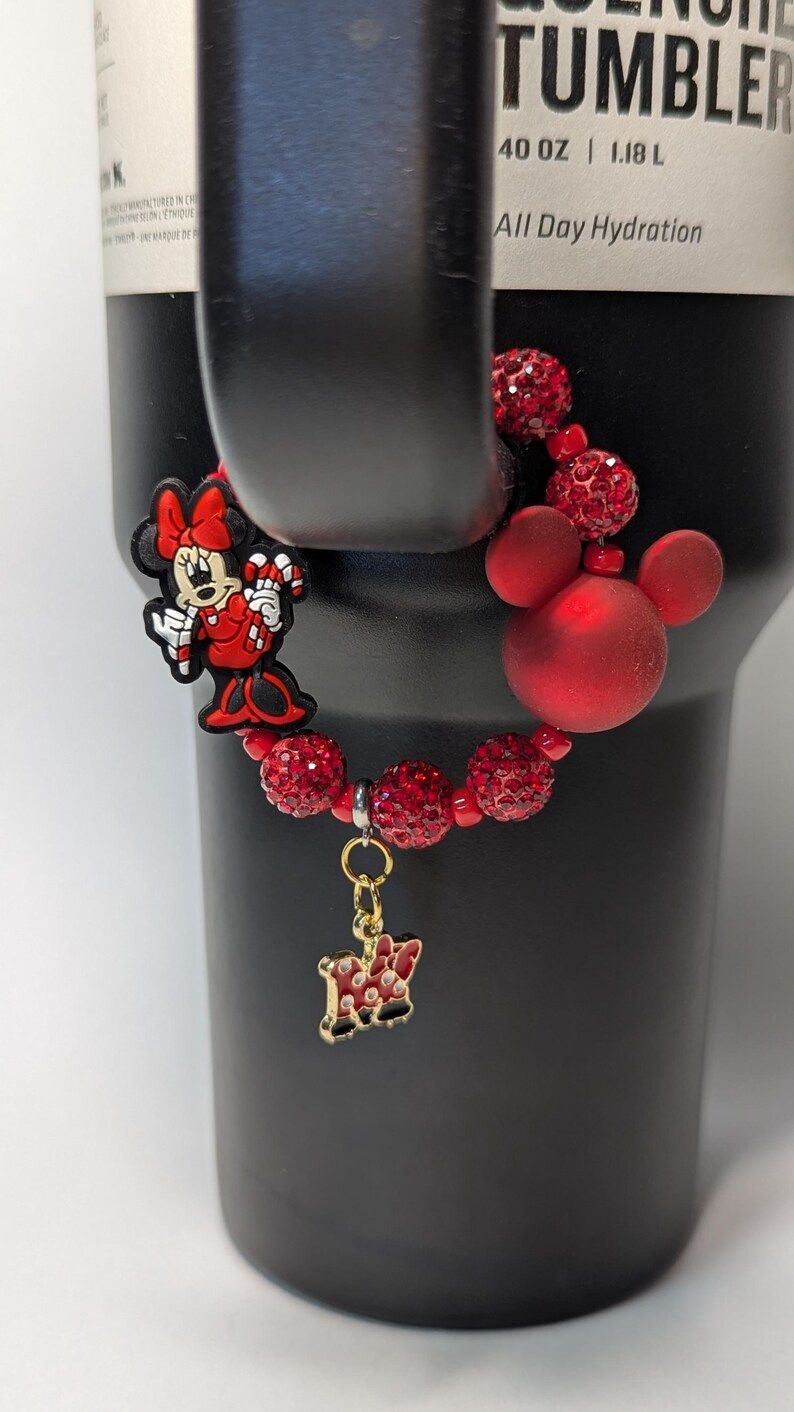 Stanley Cup Minnie Mouse Red Handle Charm Tumbler Accessories ...