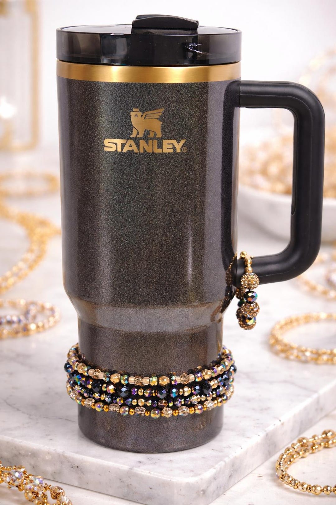 Stanley Fairy Dust Cup Stacking Bracelets Beaded Rhinestone Handle ...