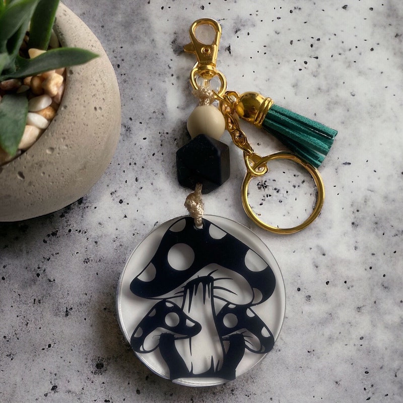Mushroom Keychain - Etsy