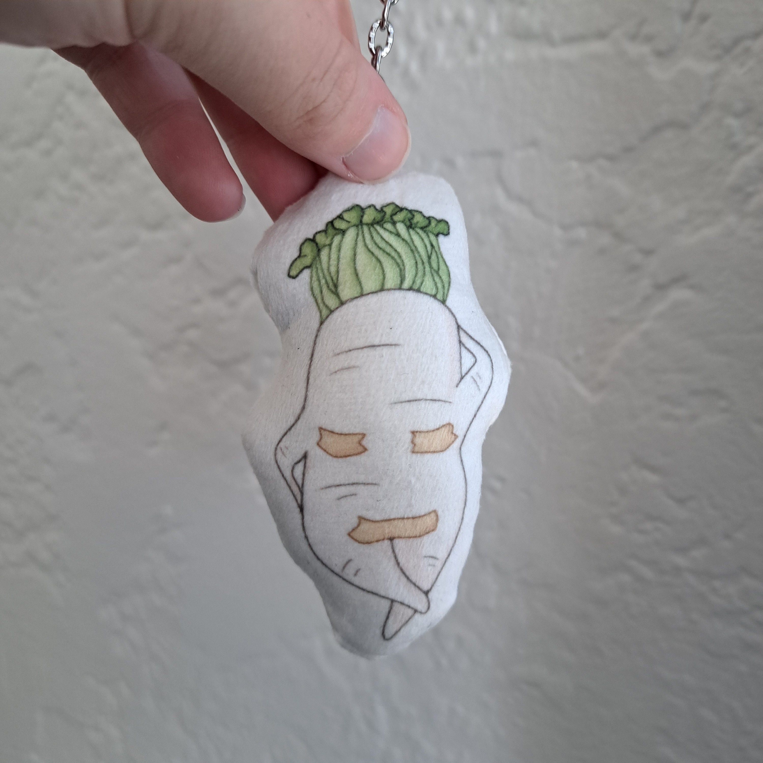 Daikon Radish Plush Keychain - Etsy