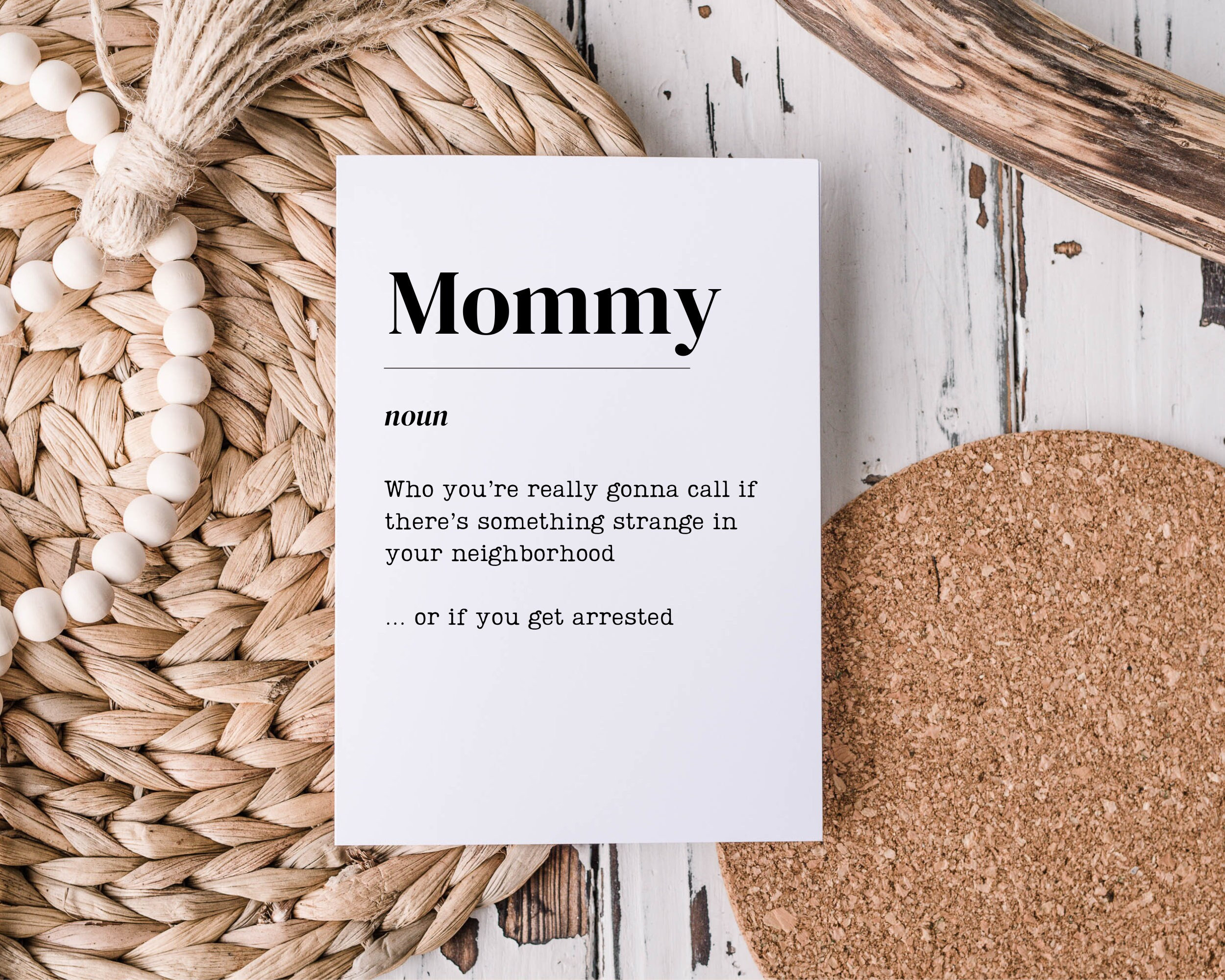 Printable Mother's Day Card Funny Definition Mommy Mother's Day Card ...