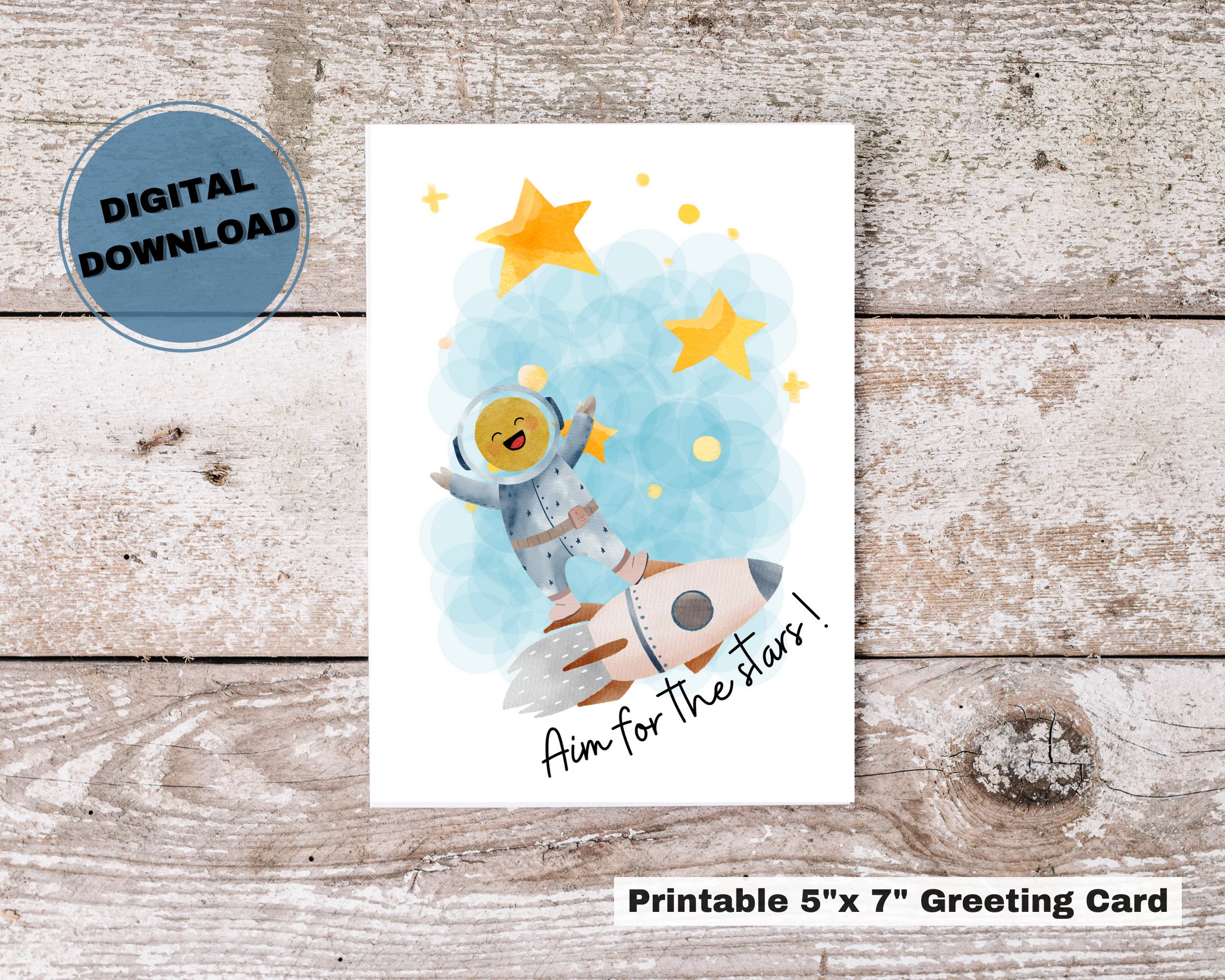 Printable Astronaut Card Child Birthday Occasion Positive Affirmation ...