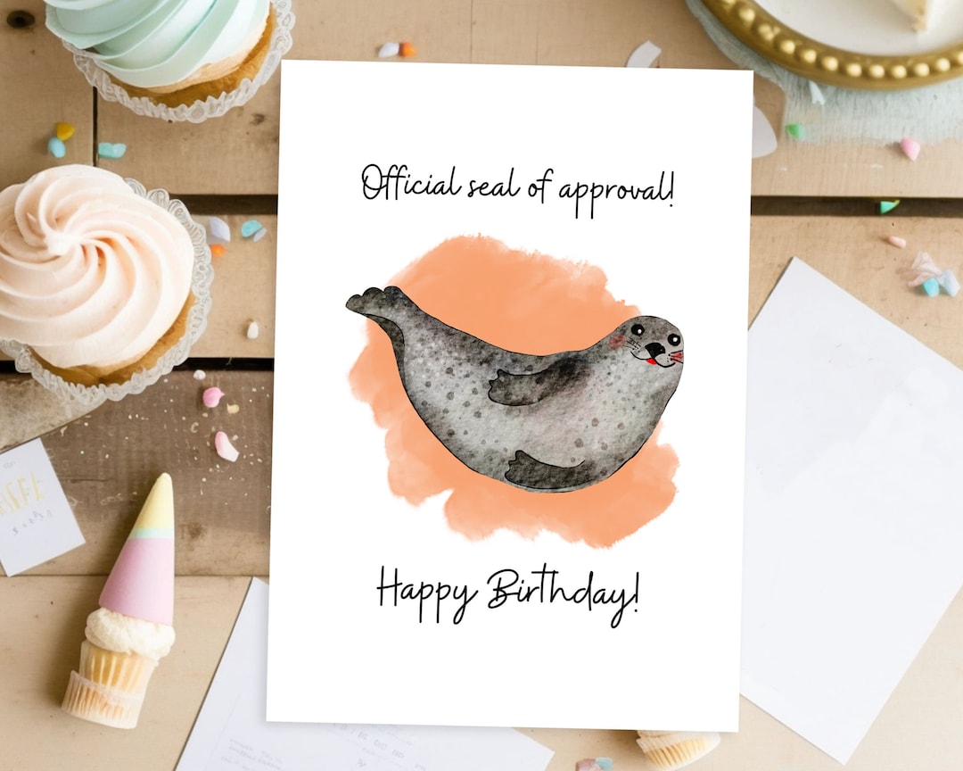 Printable Happy Birthday Card Seal Birthday Card Child Birthday Card ...