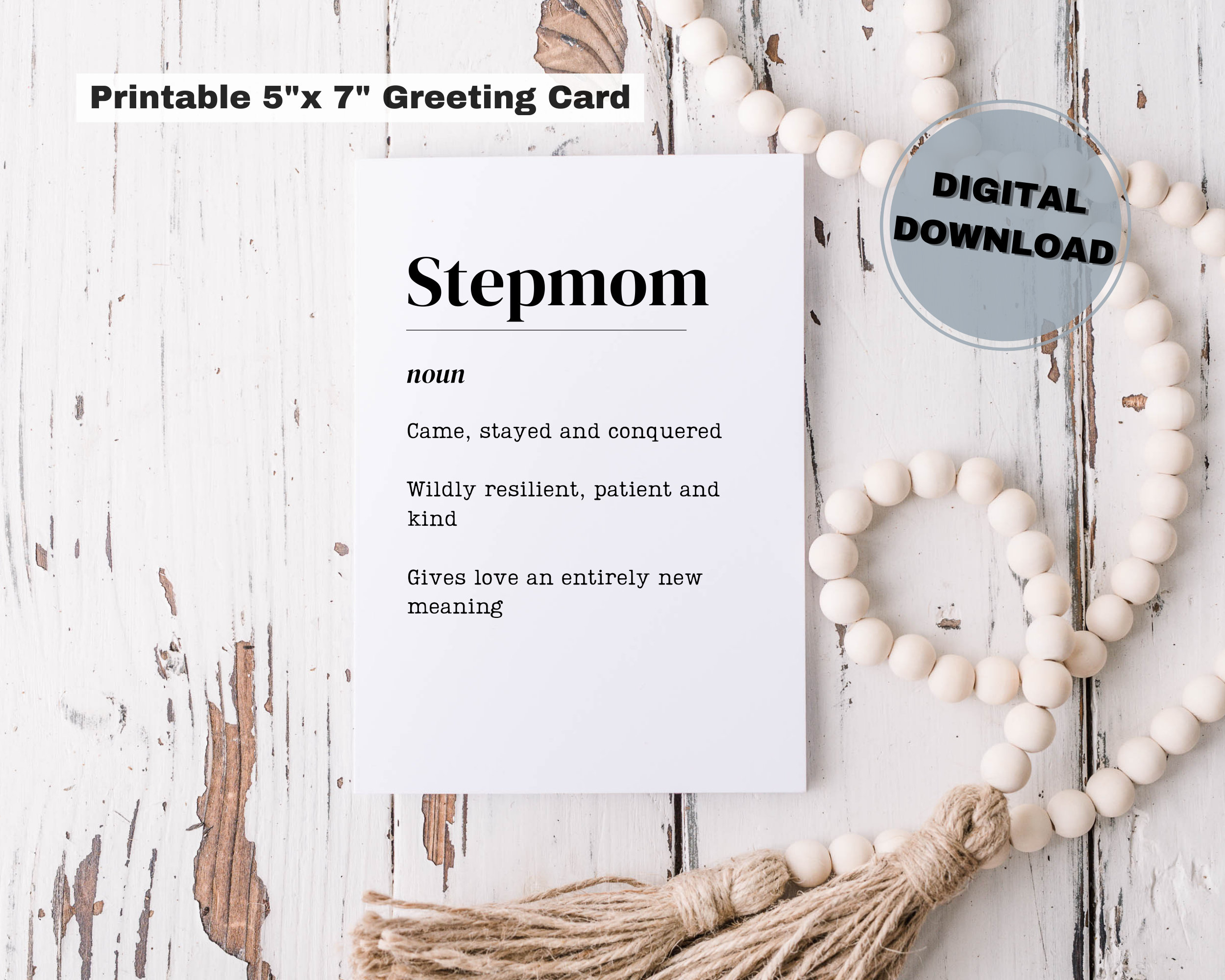 Printable Mother's Day Card Stepmom Definition Card for Stepmom for ...