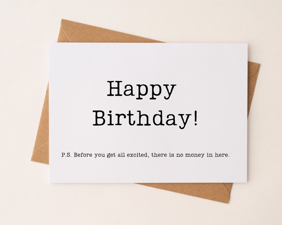 Printable Rude Birthday Card Sarcastic Birthday Greetings, 7x5 Snarky B ...