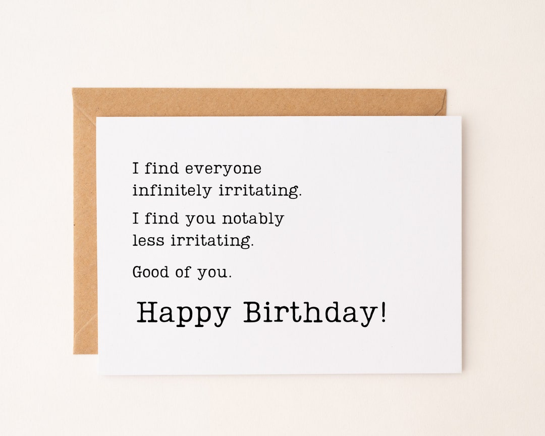 Printable Rude Birthday Card Sarcastic Birthday Greetings, 7x5 Snarky B ...