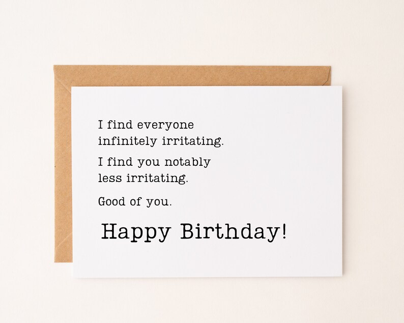 Printable Rude Birthday Card Sarcastic Birthday Greetings, 7x5 Snarky B ...