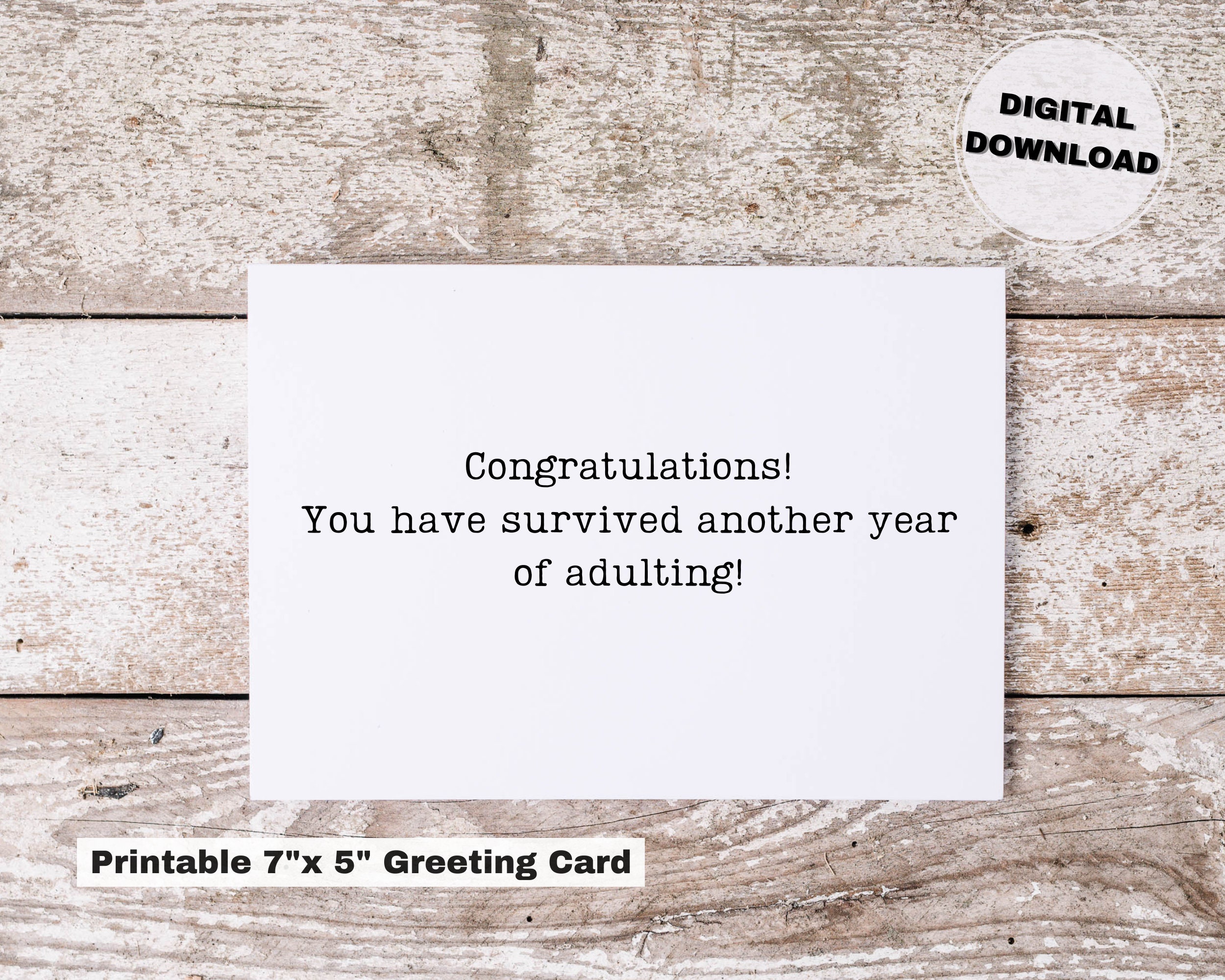 Printable Rude Birthday Card Sarcastic Birthday Greetings, 7x5 Snarky B ...