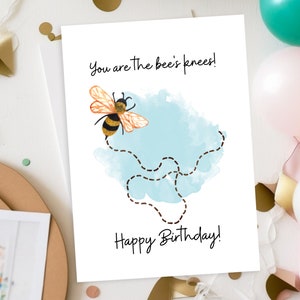 Printable Happy Birthday Card Bee Birthday Card Child Birthday Card ...