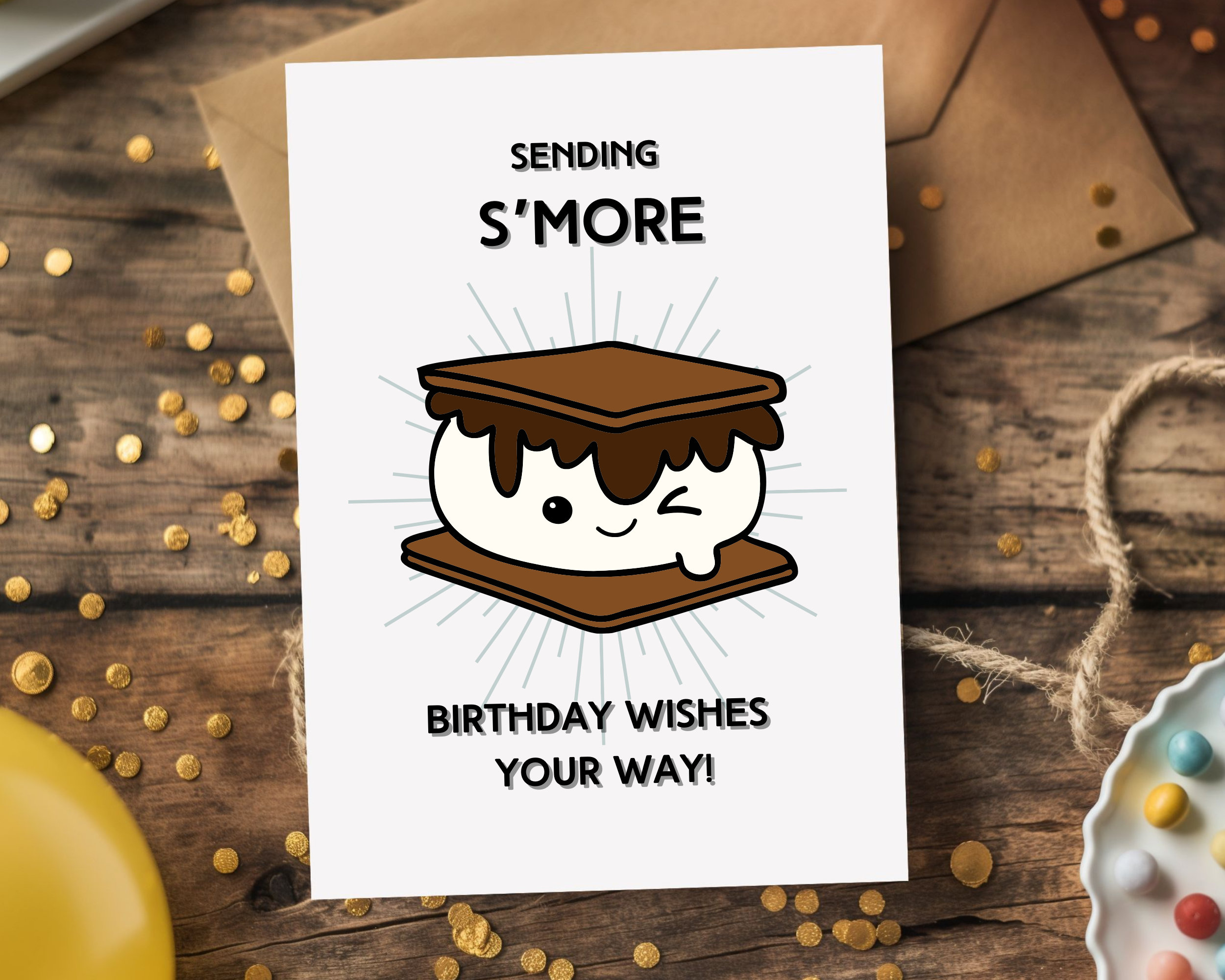 S'more Happy Birthday Card Kids Birthday Card Funny Punny B-day Card ...
