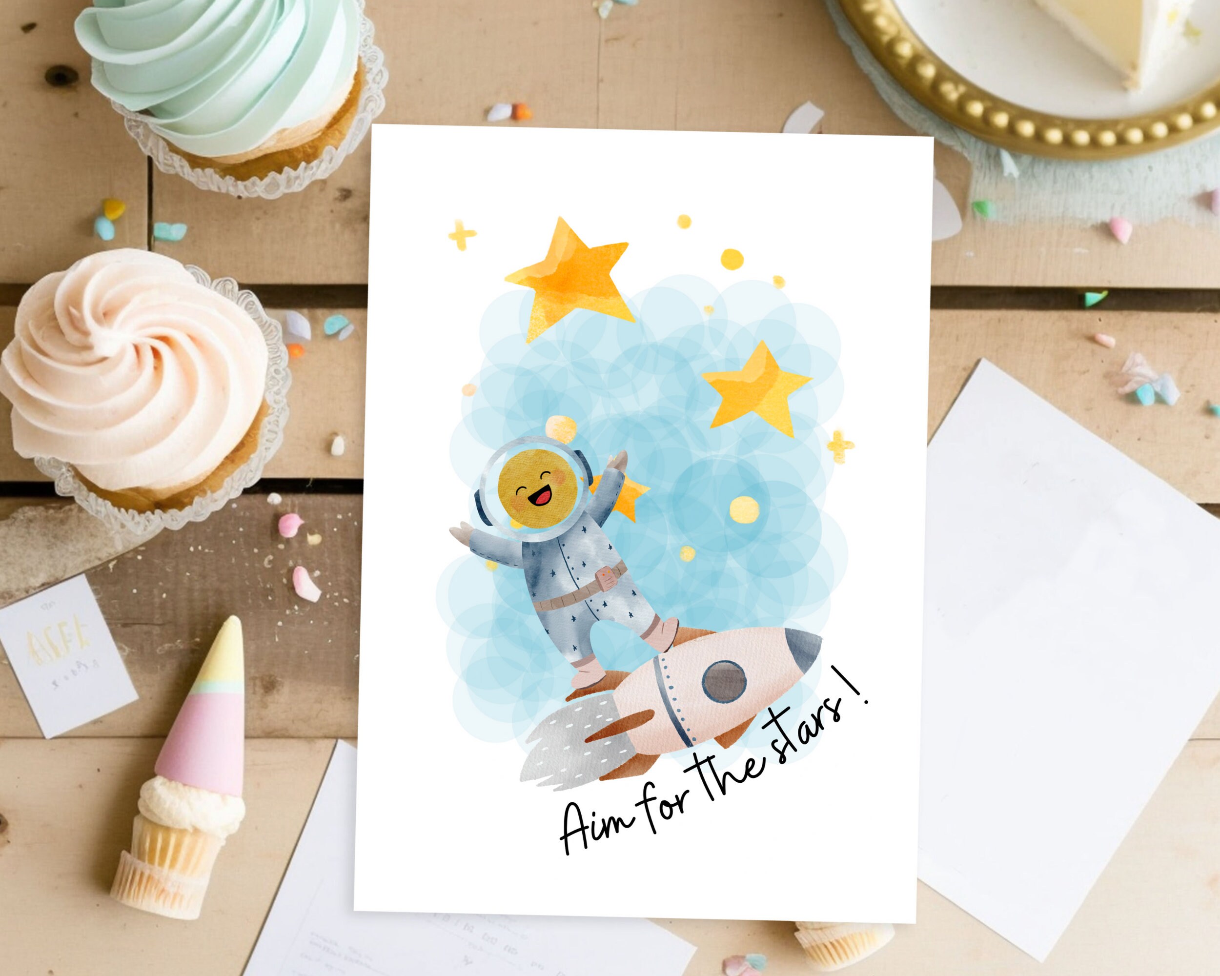 Printable Astronaut Card Child Birthday Occasion Positive Affirmation ...