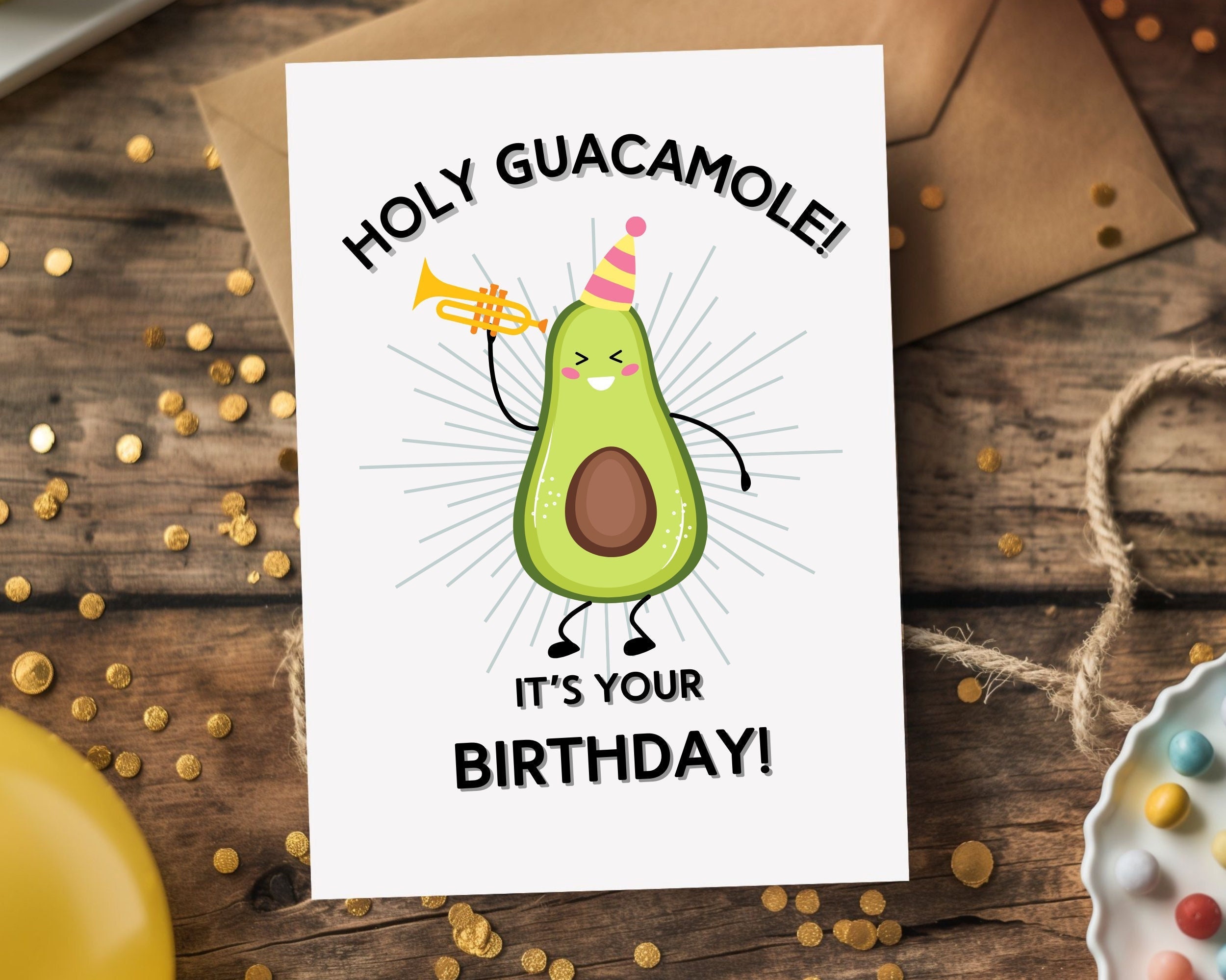 Holy Guacamole Birthday Card Printable Kids Birthday Card Funny Punny B ...