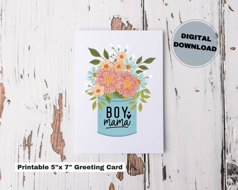 Printable Mother's Day Card Happy Mother's Day Boy Mom Mama of Boys ...