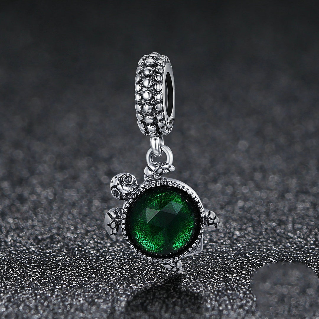 Green Turtle Bead Pendant Charm - Pandora Charm - Bracelet - Green ...