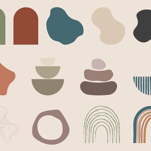 Boho Clipart Bundle | Abstract Boho Elements| Boho Shapes | SVG & PNG ...