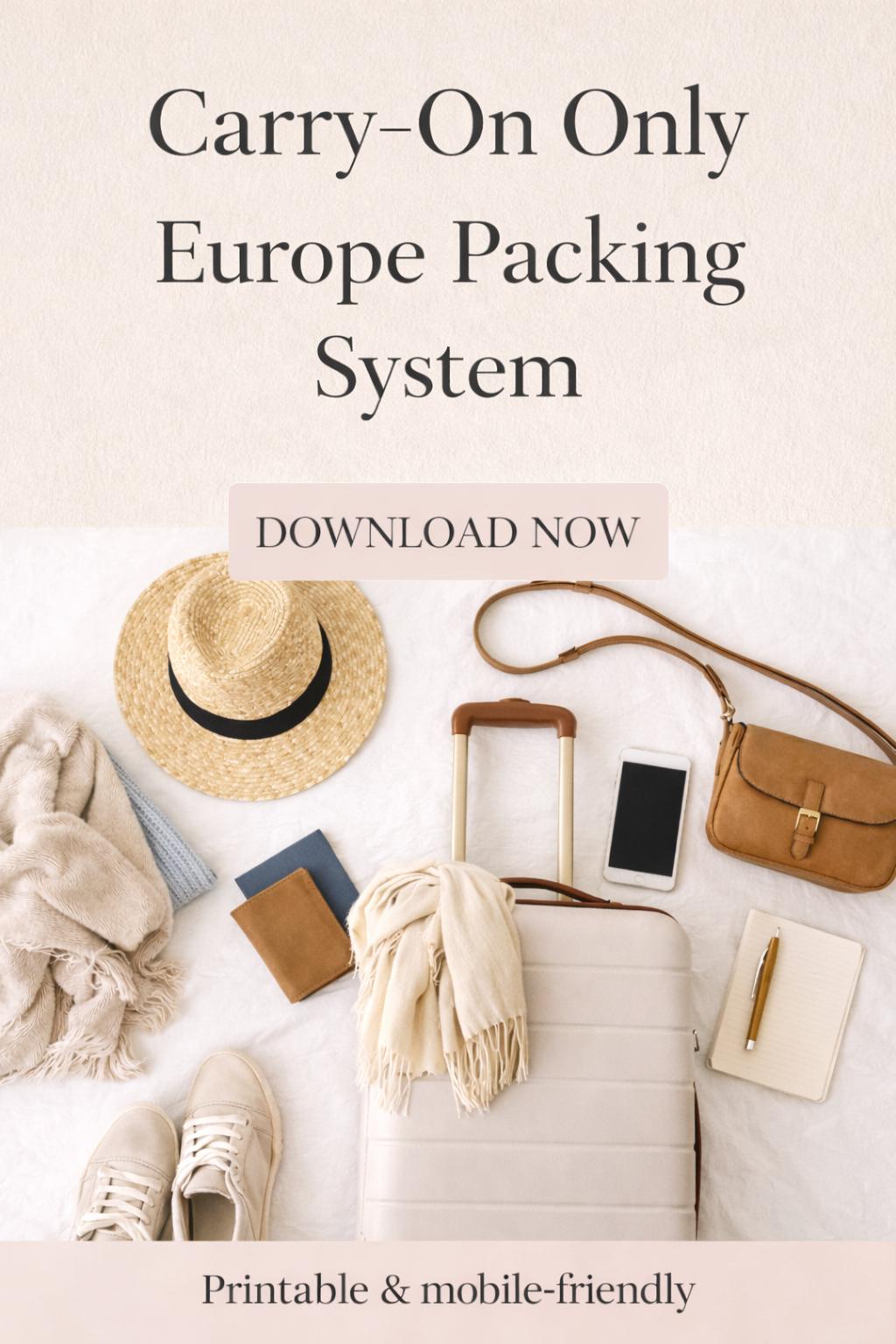 Carry on Only Europe Packing Guide – Minimalist Travel Packing System ...