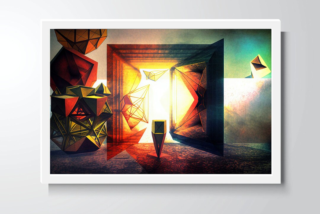 Between Dimensions Contemporary Art Piece for Living Room Contemporary ...